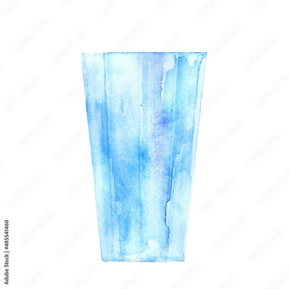 Watercolor illustration of glass beaker isolated on white background ...