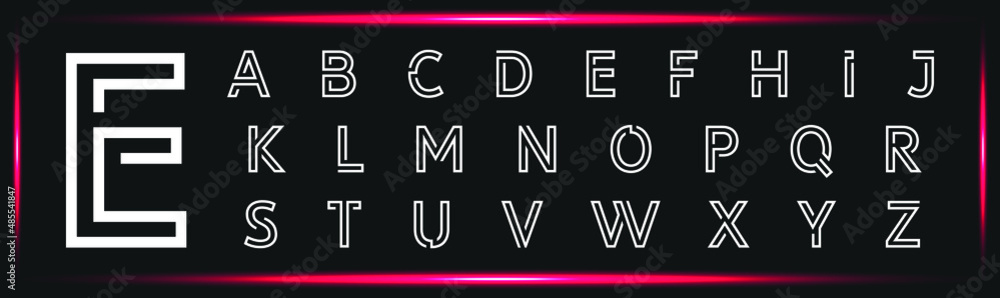 E tech futuristic ancient modern techno sci fi display font. Creative ...