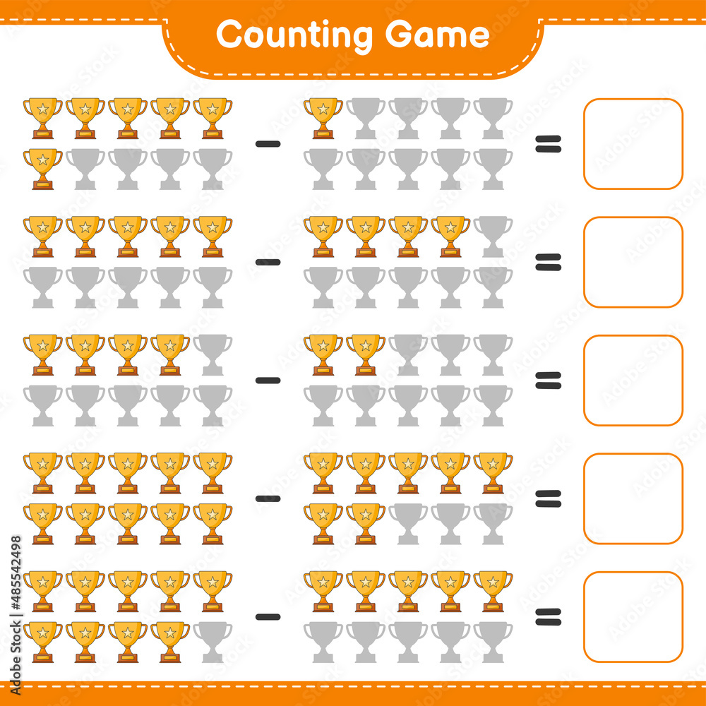 Count and match, count the number of Trophy and match with the right ...