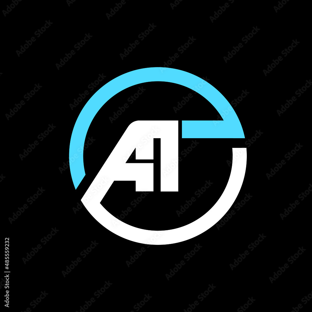 AT letter logo design on black background Initial Monogram Letter AT ...