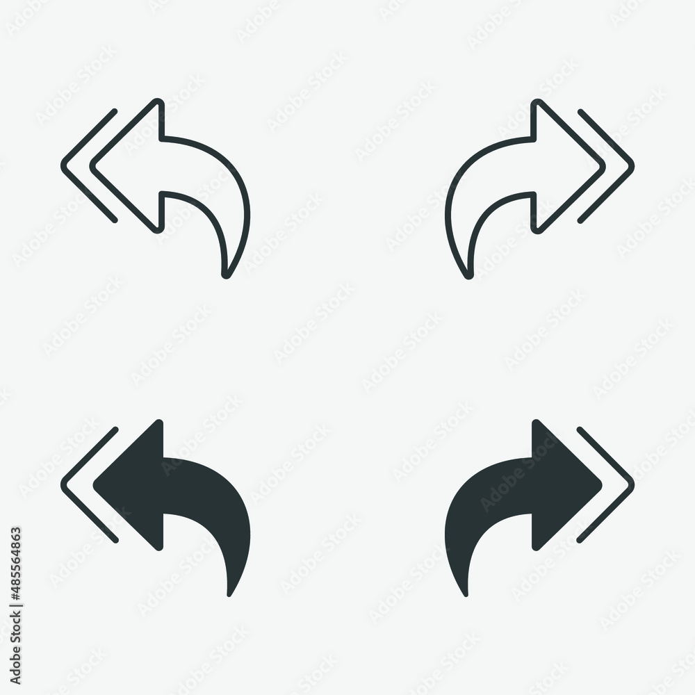 next, previous, forward, arrow icon vector isolated. direction, arrow ...
