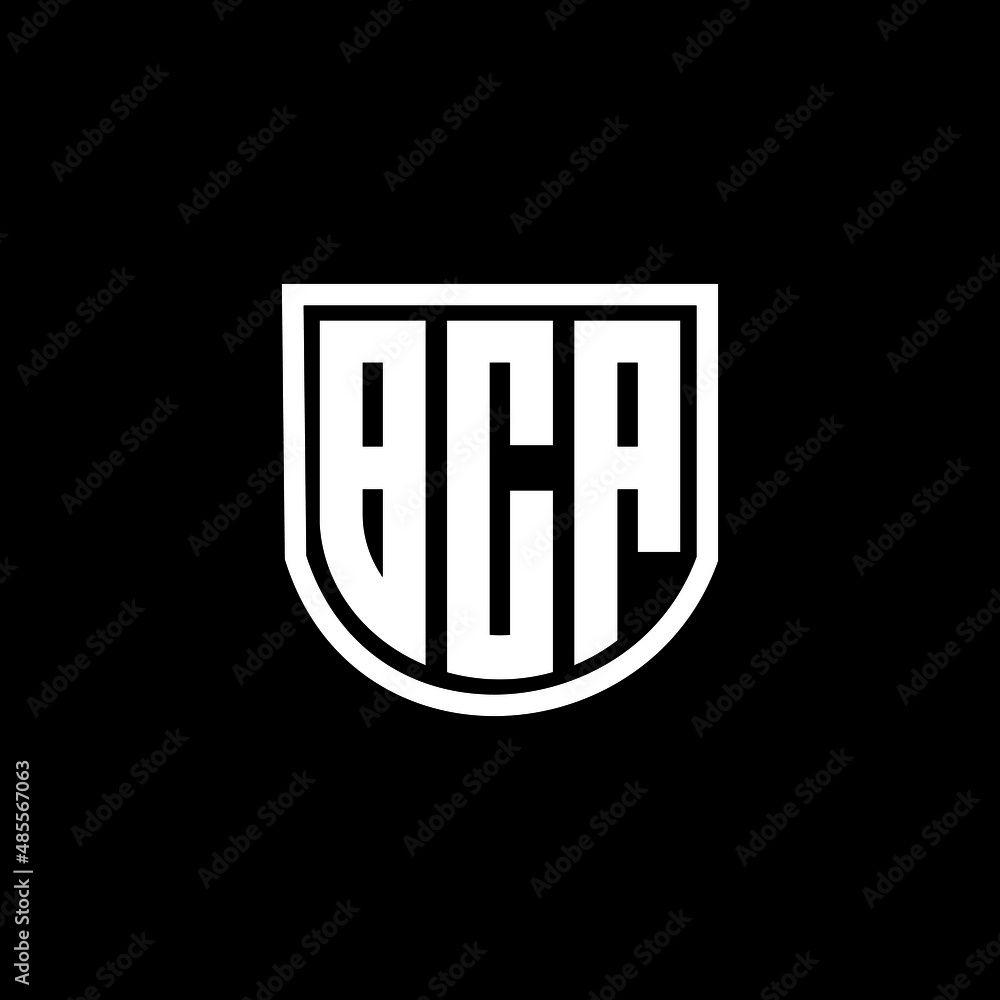 BCA letter logo design with black background in illustrator, vector ...