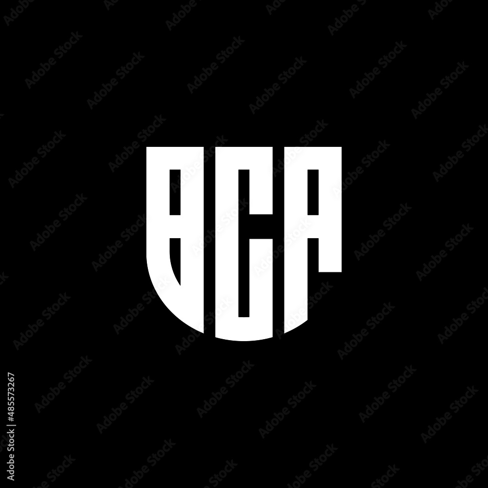 BCA letter logo design with black background in illustrator, vector ...