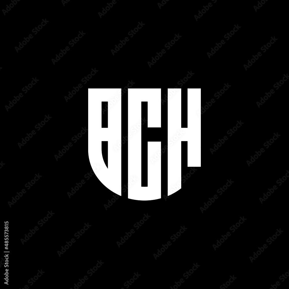 Vetor do Stock: BCH letter logo design with black background in ...