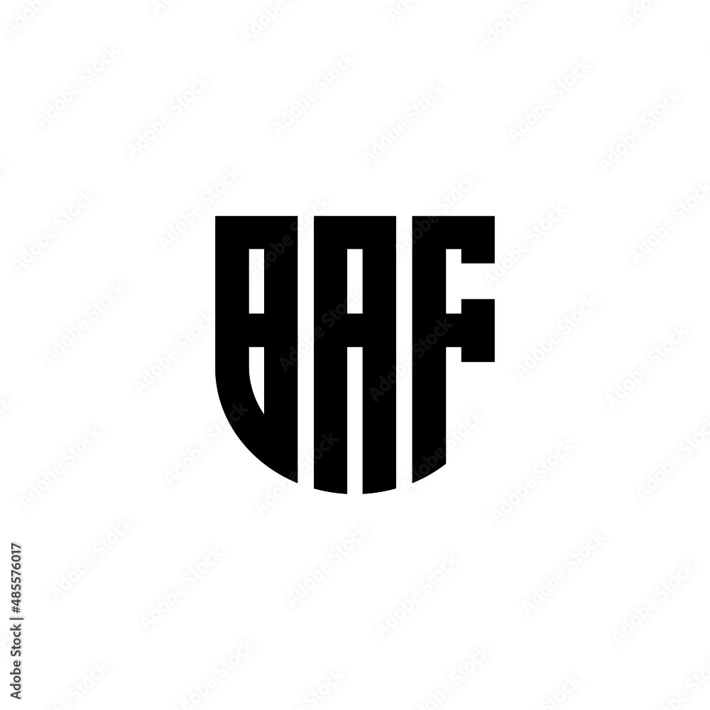 BAF letter logo design with white background in illustrator, vector ...
