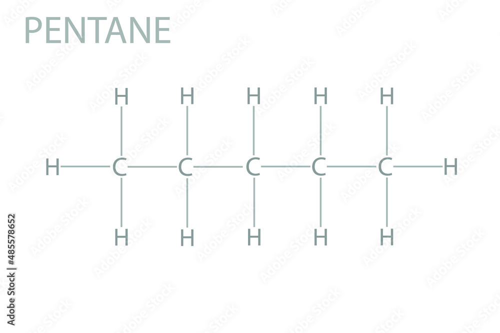 Poster Pentane molecular skeletal chemical formula. – Wall Art | UkPosters