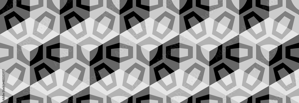 Seamless vector 3D pattern with optical illusions. Cubes. Op Art ...
