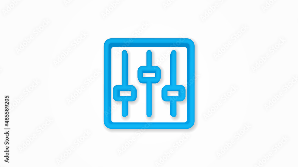 Mixer, Setup realistic icon. 3d vector illustration. Isolated line ...