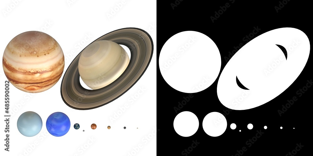 3D rendering illustration of the planets of the Solar System Stock ...