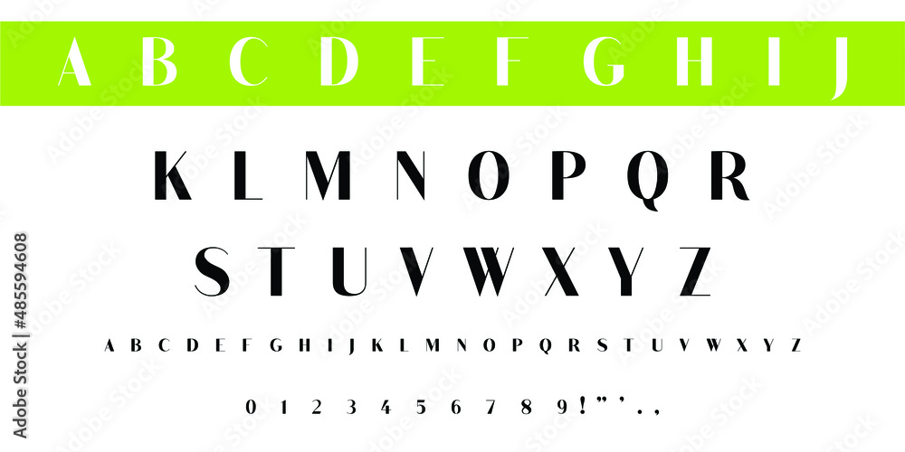Alphabet letters font set. Classic patterns, custom logos, poster ...