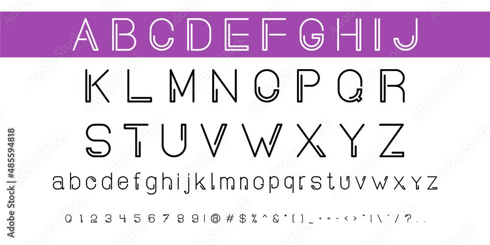 Alphabet letters font set. Classic patterns, custom logos, poster ...