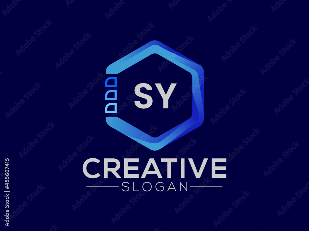 SY logo, SY letter logo design, SY Minimal logo, SY Shield Logo, SY ...