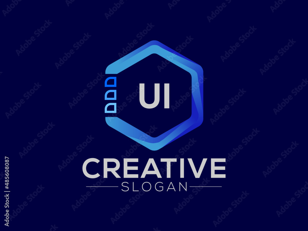 UI logo, UI letter logo design, UI Minimal logo, UI Shield Logo, UI ...