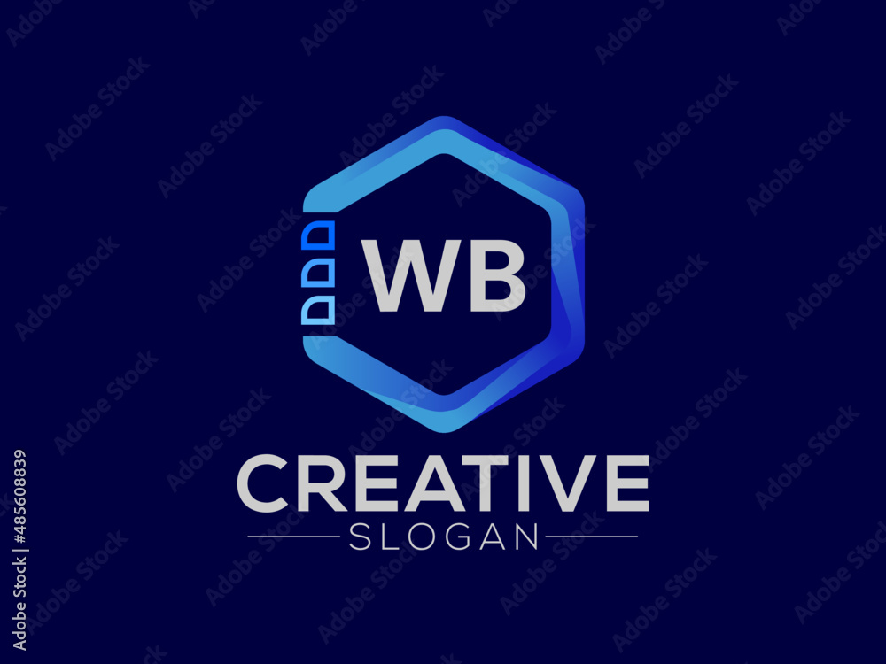 WB logo, WB letter logo design, WB Minimal logo, WB Shield Logo, WB ...