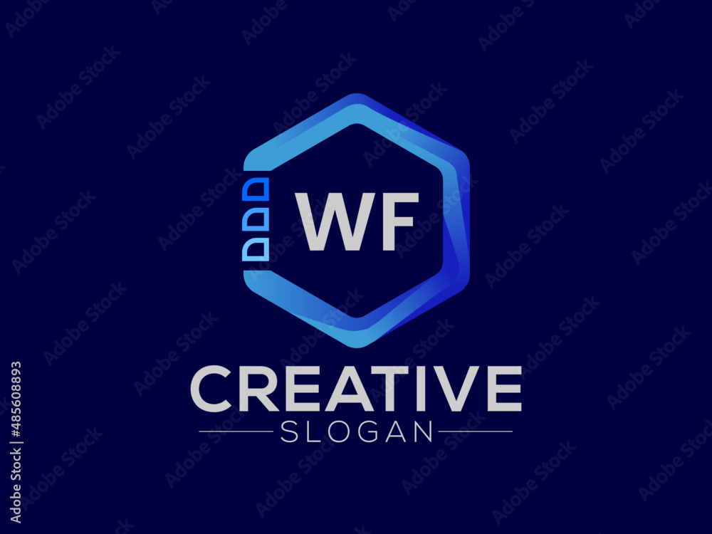WF logo, WF letter logo design, WF Minimal logo, WF Shield Logo, WF ...
