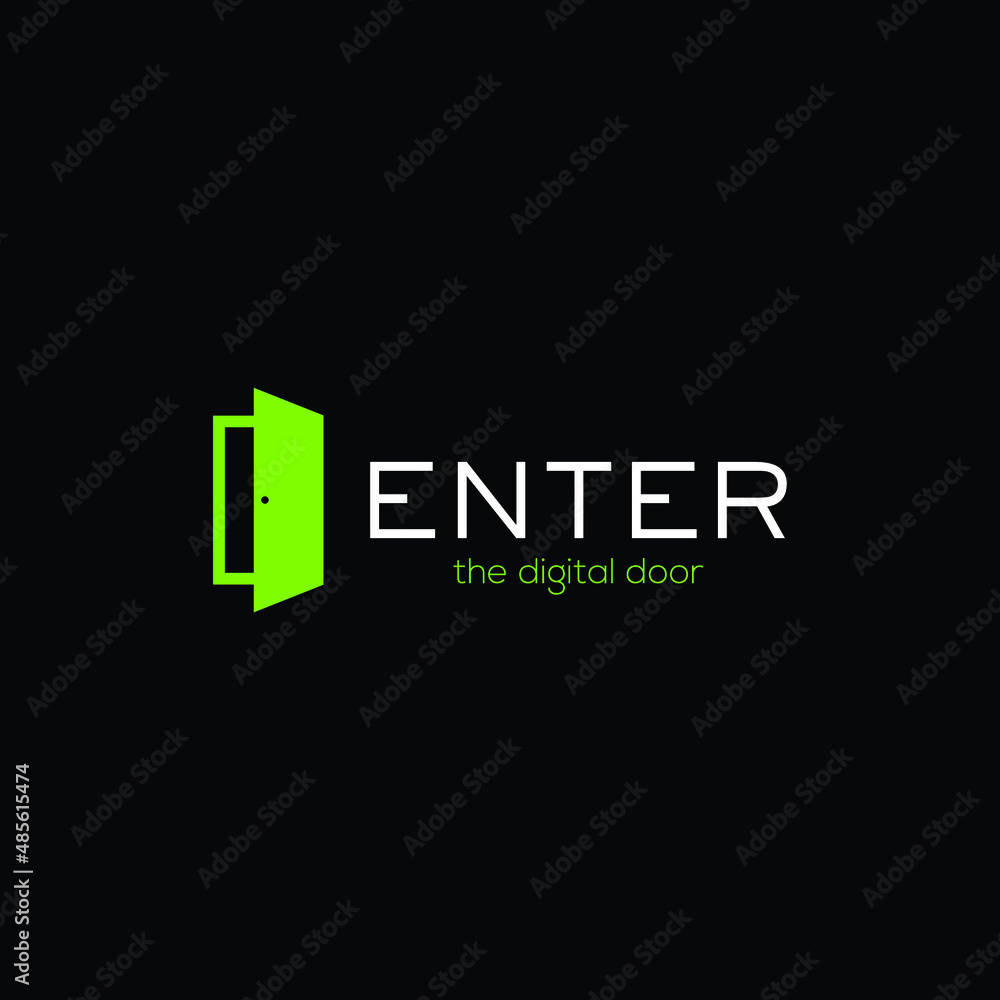 Elegant Green logo for modern Company. Stylized door logo design Stock ...