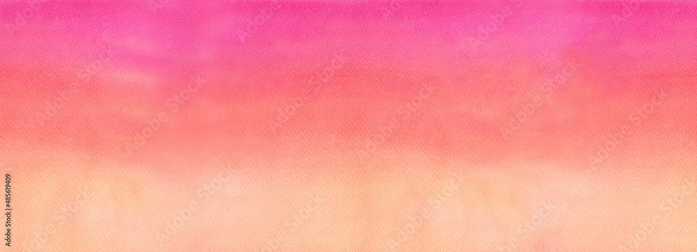 Seamless watercolor horizontal background with pink, orange and peach ...