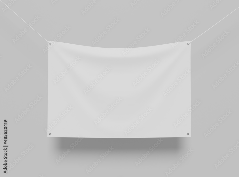 Blank white banner , flag Stock Illustration | Adobe Stock