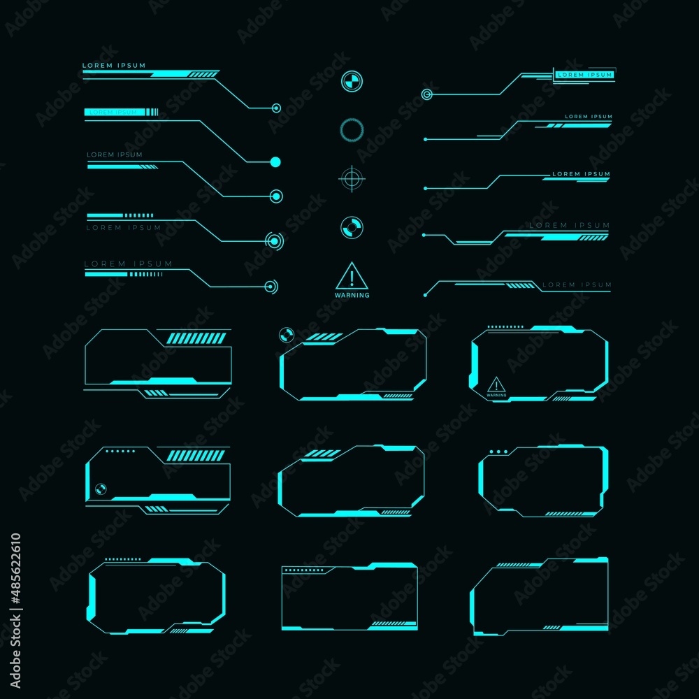 Callouts titles vector in HUD style collection. Futuristic callout ...
