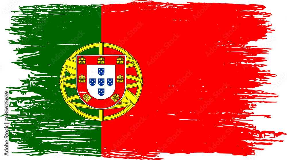 Portugal flag with brush paint textured isolated on png or transparent ...