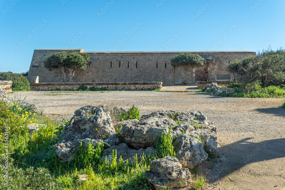 Old military building Es Forti in Mallorca island Stock-Foto | Adobe Stock