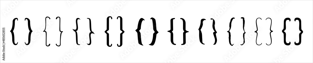 Set of text bracket. Assorted bracket icon set. Quote and parenthesis ...