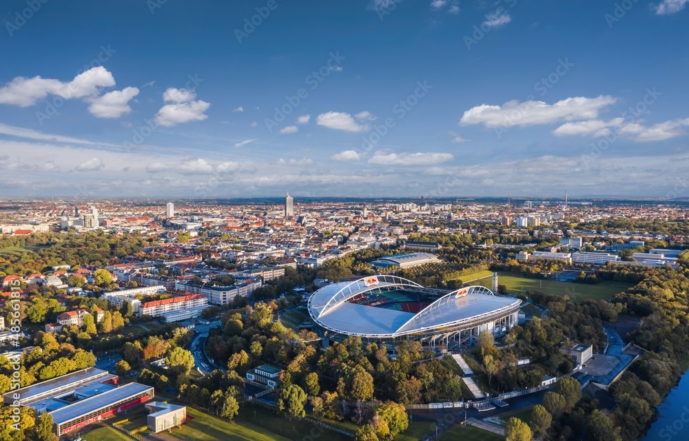 Leipzig, Saxony, Germany - October 2021: Aerial cityscape of Leipzig ...