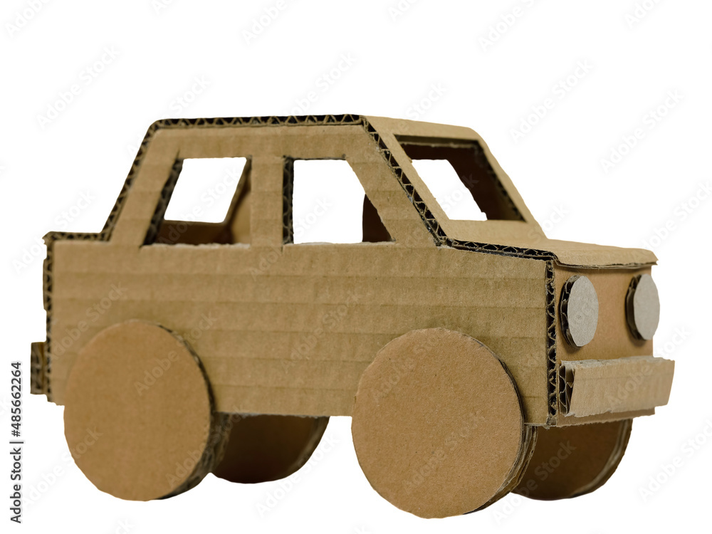 This small car model is made of cardboard Stock Photo | Adobe Stock