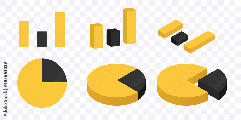 Pie Chart Examples. 3d round graph-chart of statistics. Vector ...