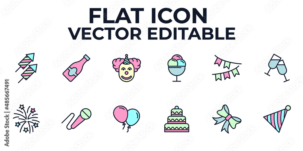 Party elements set icon symbol template for graphic and web design ...