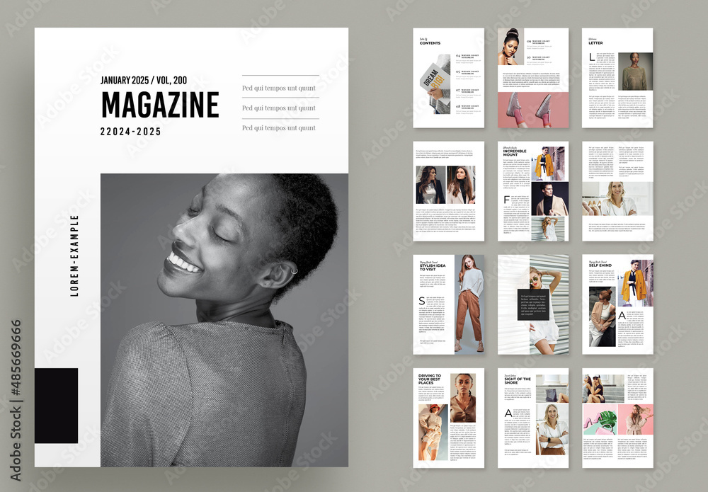 Magazine Layout Stock Template | Adobe Stock
