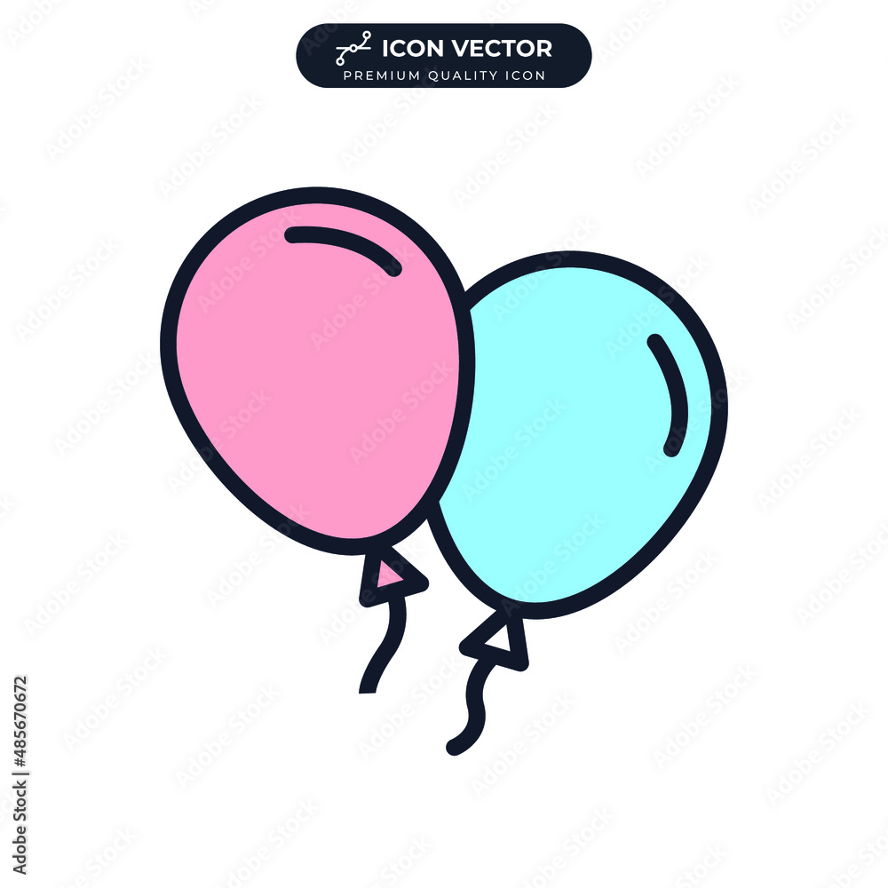 Ballon icon symbol template for graphic and web design collection logo ...