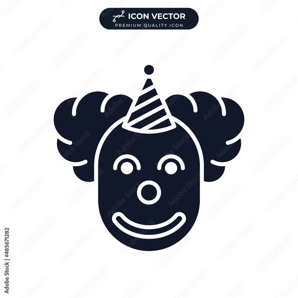 Clown icon symbol template for graphic and web design collection logo ...