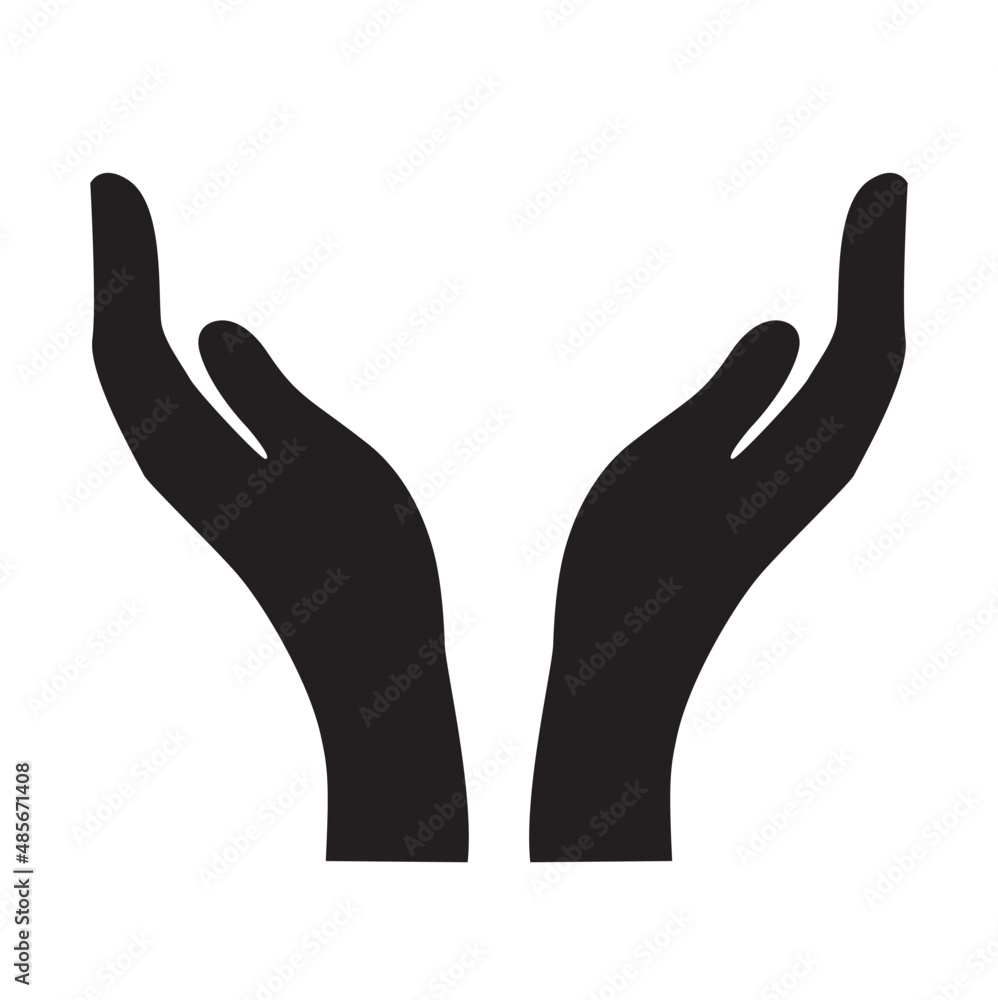 Vector protecting hands icon. Cupped hands. 10 EPS. Stock Vector ... Vector protecting hands icon. Cupped hands. 10 EPS. Stock Vector ...