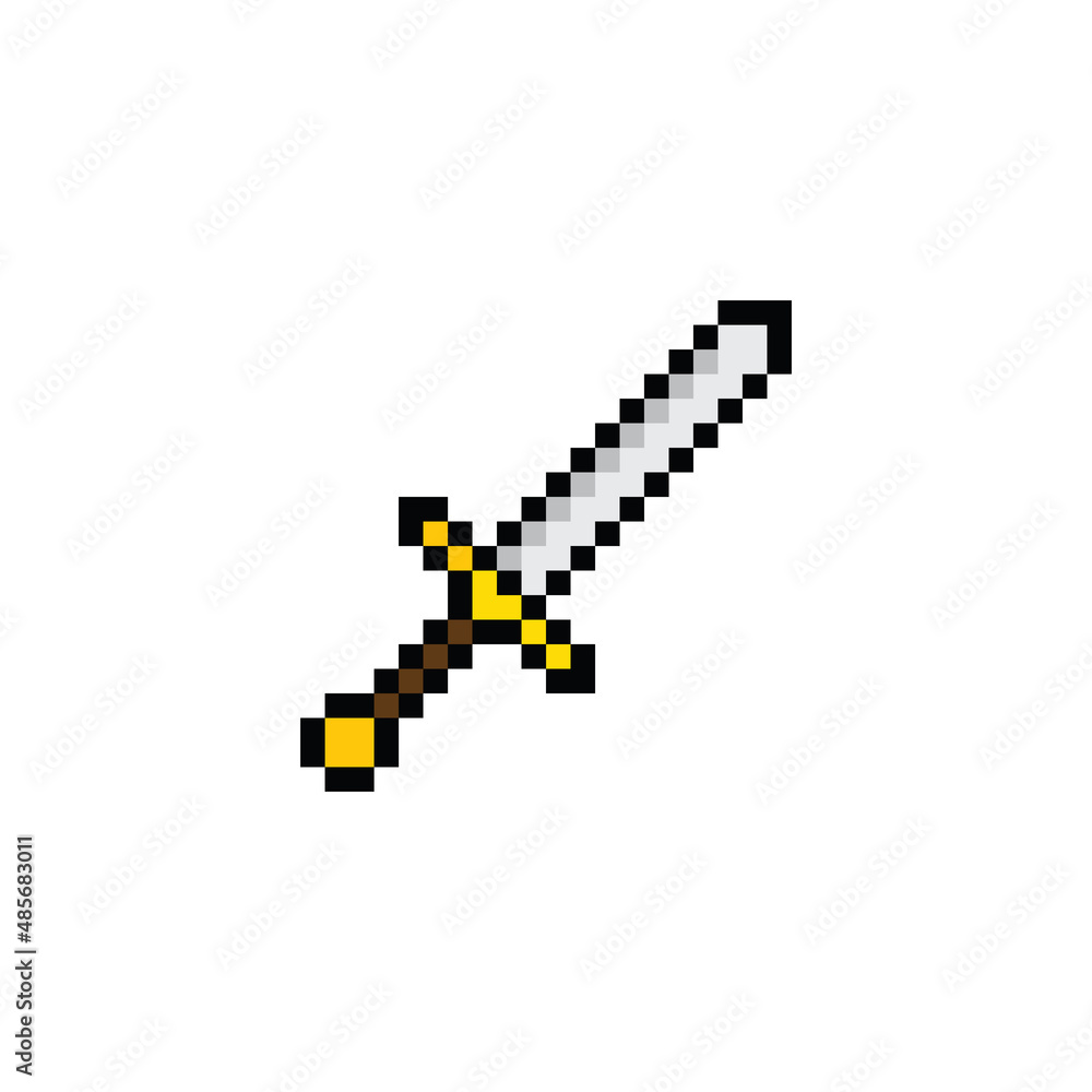 sword pixel art icon vector 8 bit game Stock Vector | Adobe Stock