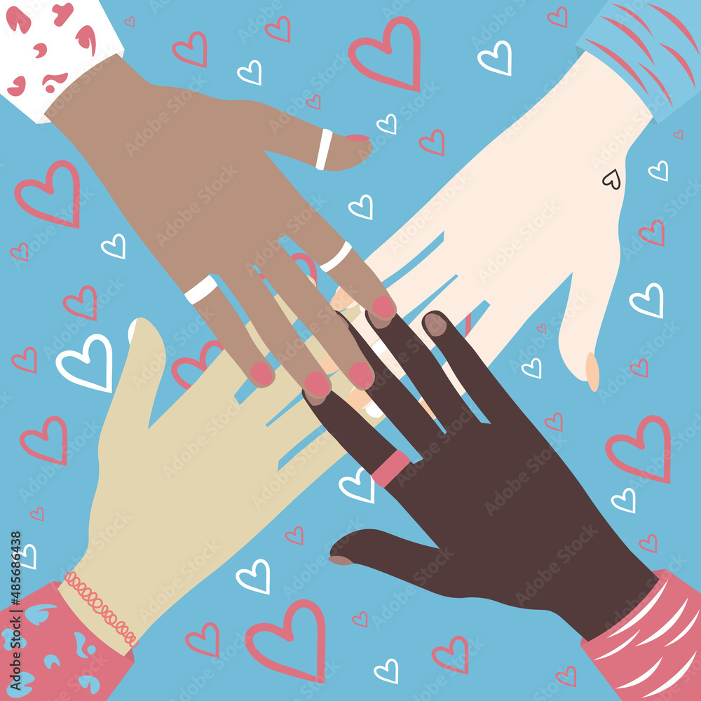 International transgender people put their hands together in support ...