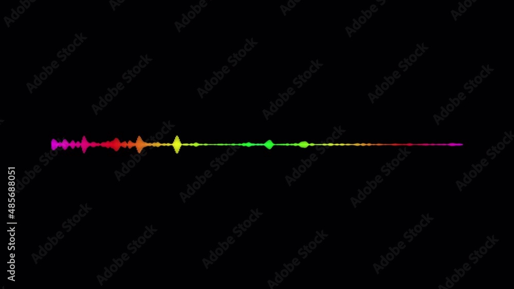 Digital audio equalizer with rainbow colored. Audio spectrum simulation ...