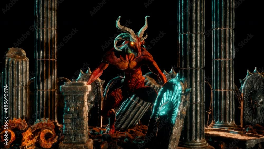 Goat Demon Baphomet VJ Loop - behold to the symbol of hell! Hold your ...