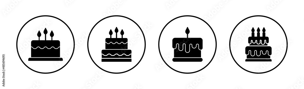 Cake icons set. Cake sign and symbol. Birthday cake icon Stock Vector ...