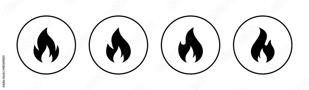 Fire icons set. fire sign and symbol Stock Vector | Adobe Stock