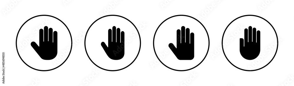 Hand icons set. hand sign and symbol. palm Stock Vector | Adobe Stock