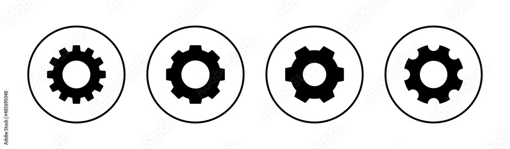 Setting Icons set. Cog Settings sign and symbol. Gear Sign Stock Vector ...