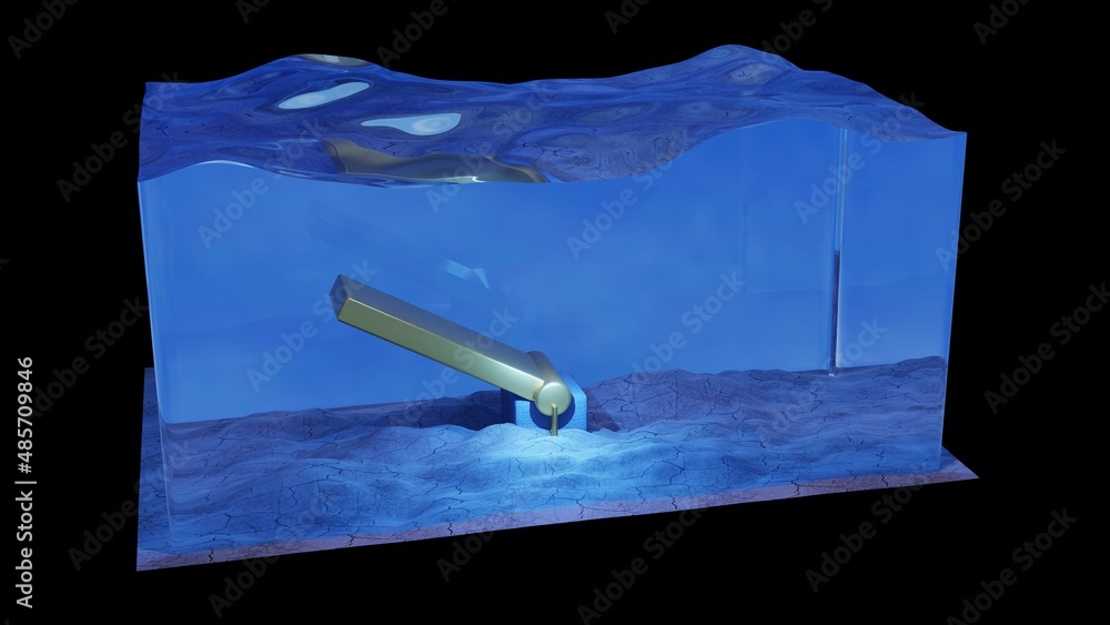 Wave energy converter technology. Ocean energy conversion device. Sea ...