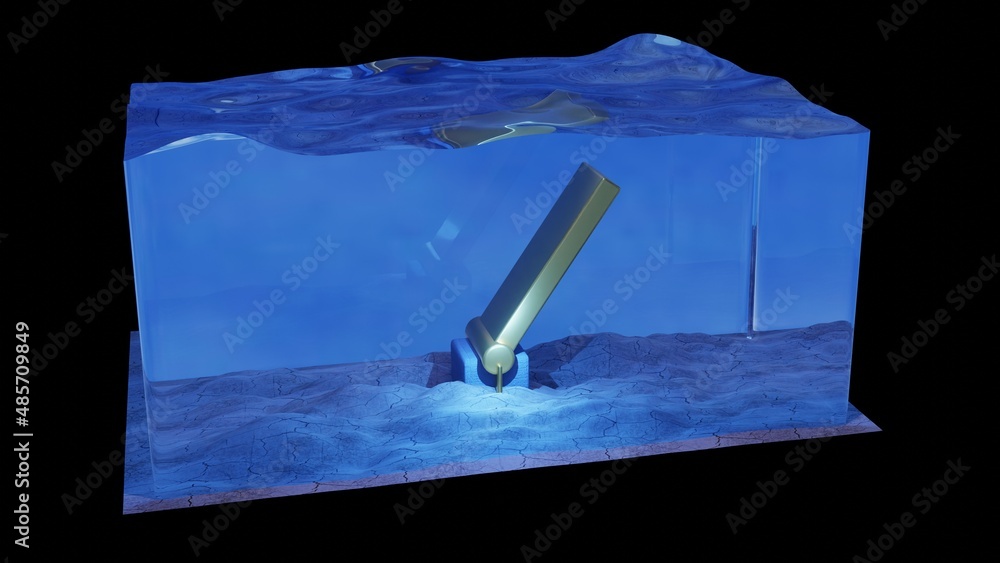 Wave energy converter technology. Ocean energy conversion device. Sea ...
