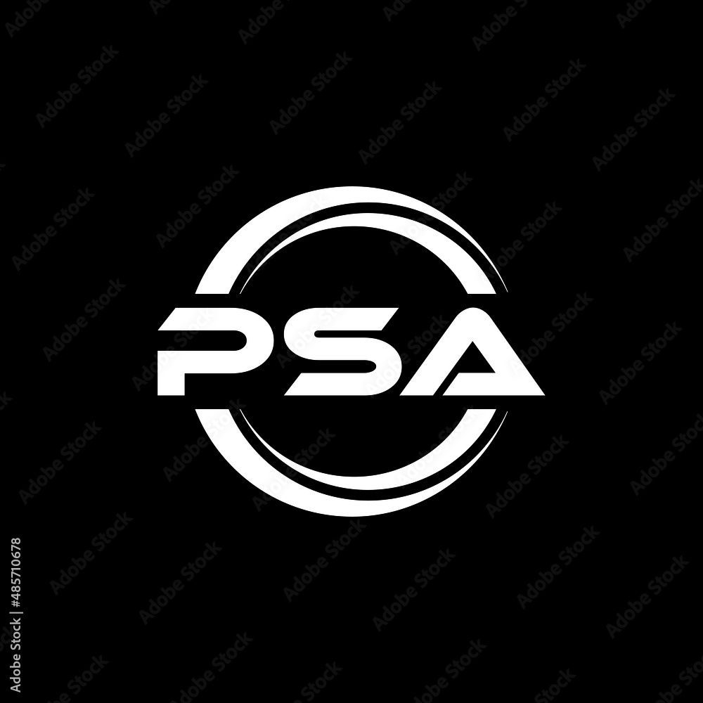 PSA letter logo design with black background in illustrator, vector ...
