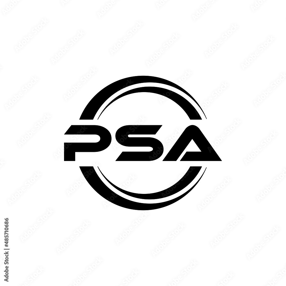PSA letter logo design with white background in illustrator, vector ...