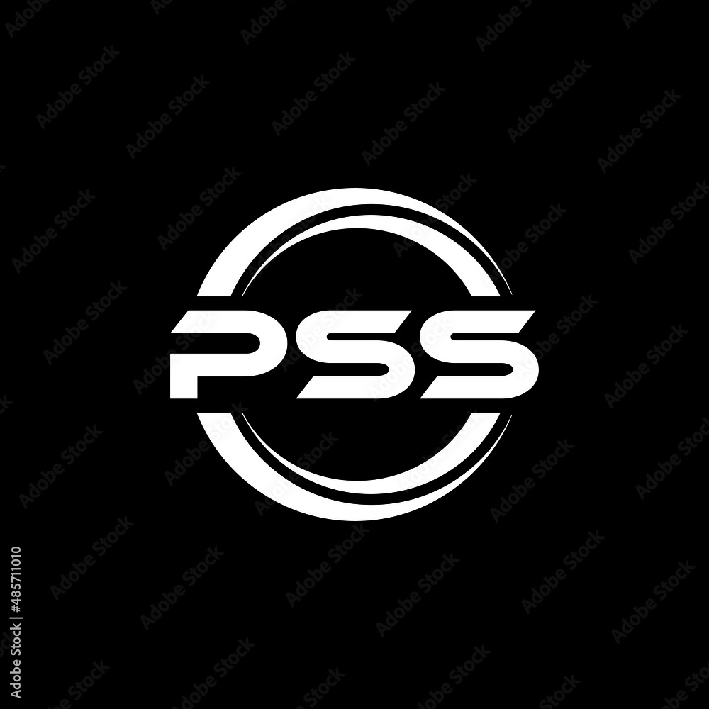 PSS letter logo design with black background in illustrator, vector ...
