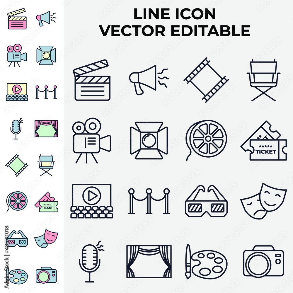 Entertainment elements set icon symbol template for graphic and web ...