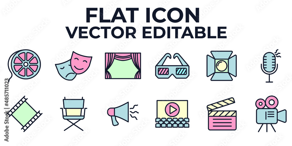 Entertainment elements set icon symbol template for graphic and web ...