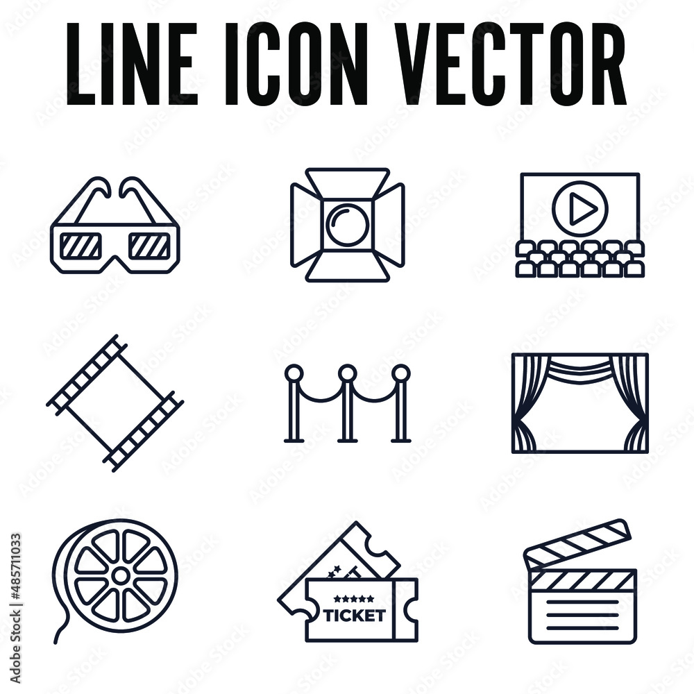 Entertainment elements set icon symbol template for graphic and web ...